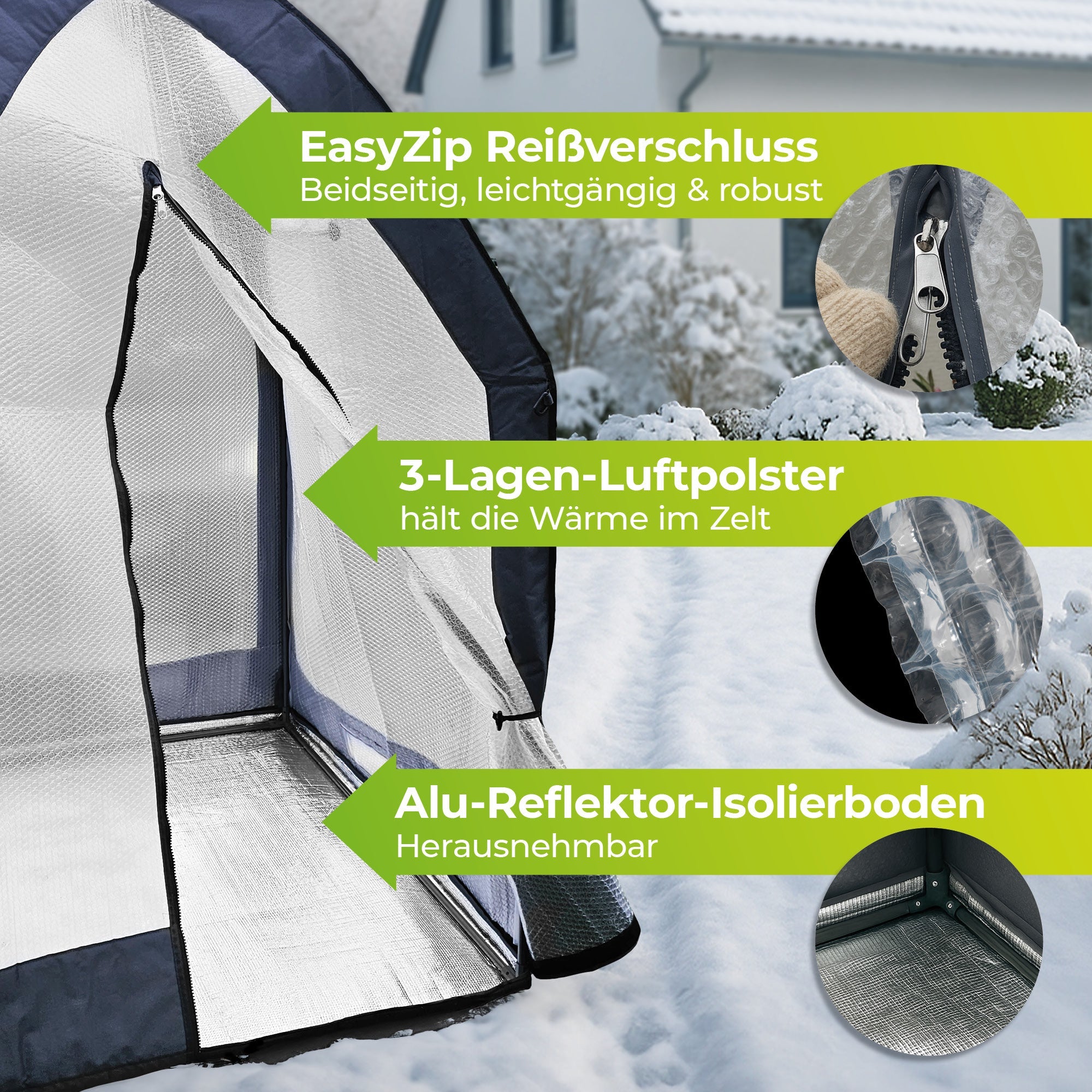 Überwinterungszelt "ICEDOME ThermoPLUS Deluxe" L 120 x B 120 x H 183 c